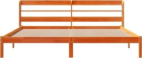 Rám postele s čelem voskově hnědý 200x200 cm masivní borovice 3306563