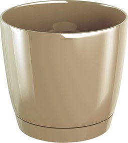 PRO Květináč COUBI ROUND P s miskou káva s mlékem 15,5cm