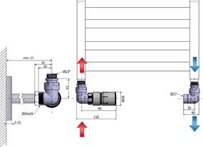 Sapho Corner připojovací sada ventilů termostatická triaxiální levá chrom CP1011LS
