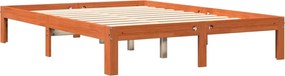 vidaXL Rám postele 135 x 190 cm Double masivní borové dřevo [835857] Barva: Voskově hnědá