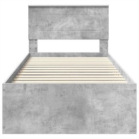 Rám postele s čelo Betonově šedá 100 x 200 cm Kompozitní dřevo 3408700