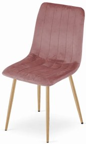 Set dvou jídelních židlí LAVA - růžové (hnědé nohy) 2ks