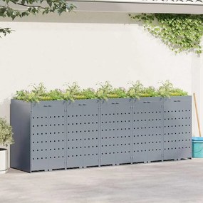 Úložný box na 5 popelnic Světle šedá 340 x 77,5 x 121,5 cm 3394751