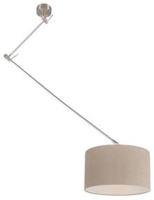 Závěsná lampa ocelová se stínidlem 35 cm nastavitelná taupe - Blitz I.