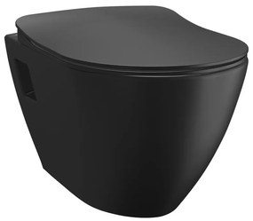 Sapho, PAULA závěsná WC mísa, 35,5x50cm, černá matná, TP325-51SM