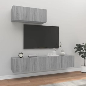 3dílný set TV skříněk šedý sonoma kompozitní dřevo 3114476