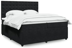 Box spring postel s matrací černá 200x200 cm samet 3294744
