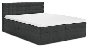Tmavě šedá dvoulůžková postel Mazzini Beds Jade, 200 x 200 cm