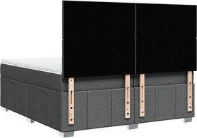 Box spring postel s matrací tmavě šedá 200x200 cm textil 3291769