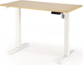 Výškově nastavitelný psací stůl BOSSY dub artisan/bílý