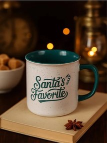 Sinsay - Vánoční hrnek s nápisem „Santa’s Favorite“ - zelená