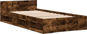 Rám postele se zásuvkou kouřový dub 75x190 cm kompozitní dřevo 3280808