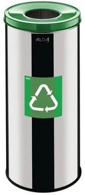 Alda  Kovový odpadkový koš Prestige EKO na tříděný odpad, objem 45 l, zelený