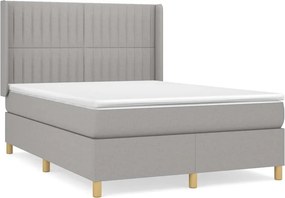 Box spring postel s matrací světle šedá 140 x 190 cm textil 3132145