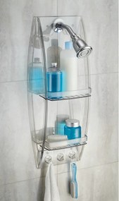 Průhledný závěsný držák do koupelny iDesign, 23 x 73 cm
