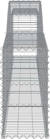 Klenuté gabionové koše 4 ks 400x30x60/80 cm pozinkované železo 3146842
