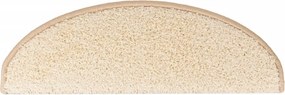 Schodové rohože 15 ks 65 x 21 x 4 cm krémové, půlkulaté, velké 133904
