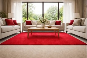 Spoltex, Kusový koberec Eton červený 15 čtverec, 80x80, červená, obývací pokoj