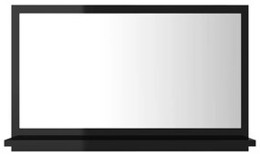 vidaXL Koupelnové zrcadlo černé vysoký lesk 60x10,5x37 cm dřevotříska