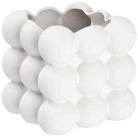 BUBBLE Květináč čtvercový - bílá