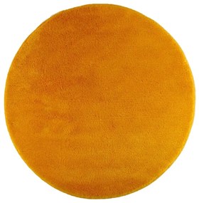 ROUTNER Koupelnová předložka UNI COLOR Žlutá - Žlutá / Kruh Ø 90 cm