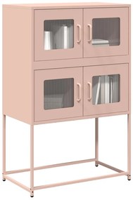 Skříň highboard růžová 68x39x107 cm ocel