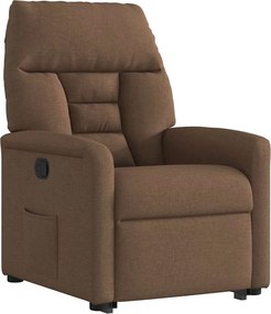 Zvedací polohovací křeslo hnědé textil 3303036