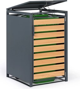 Přístřešek na popelnici 240 l, 1160 x 695 x 800 mm, dekor dřeva