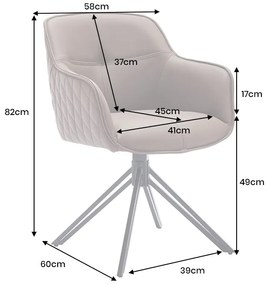 Designová otočná židle Natasha zelená kůže