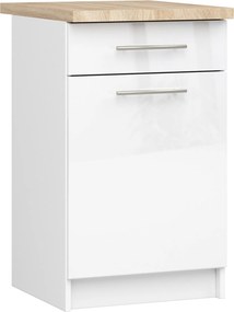Kuchyňská skříňka Olivia S50 SZ1 bílá/bílý lesk