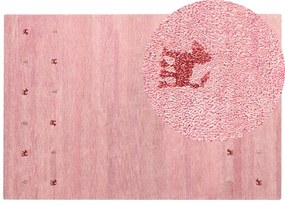 Vlněný koberec gabbeh 200 x 300 cm růžový YALAFI Beliani