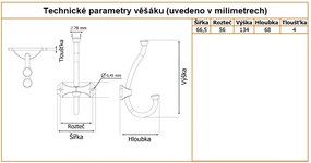 In-Design Nábytkový věšák Fabio staromosaz