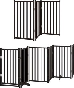 Zábrana pro psy s dvířky skládací 15 panelů černá 750 cm topol 3155714