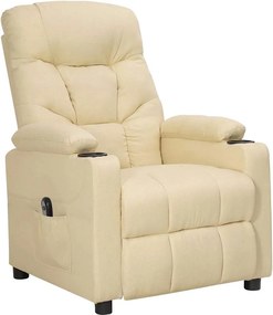 Elektrické polohovací křeslo krémové textil 3098824