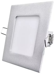 Emos lighting LED zápustný panel d. 120 mm, 6W, čtvercový Teplota světla: 4000 K, Barva materiálu: Stříbrná
