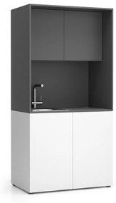 PLAN Kuchyňka NIKA se dřezem a baterií 1000 x 600 x 2000 mm, grafitová, levé