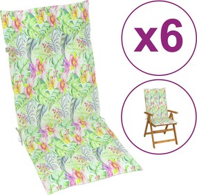 vidaXL Podušky na židli vysoké opěradlo 6 ks 120x50x3cm textil [314111] Barva: Vícebarevný