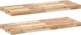 Plovoucí police 2 ks 80 x 30 x 4 cm neošetřené akáciové dřevo 3279452