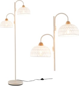 Costway Stojací lampa se 2 světly a nožním spínačem otočná stromová lampa o 350°