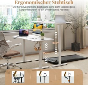 Costway Výškově nastavitelný stůl s hákem Elektrický stojící – 120 × 60 cm