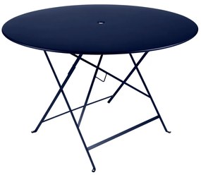 Tmavě modrý kovový skládací stůl Fermob Bistro Ø 117 cm