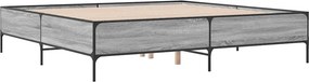 Rám postele šedý sonoma 200 x 200 cm kompozitní dřevo a kov 3279780