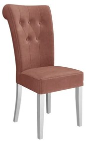 Čalouněná jídelní židle ST65 + klepadlo, Klepadlo: chrom, Barva křesla: bíla polomatná, Potah: Magic Velvet 2219