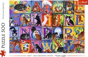 TREFL Puzzle Kočičí abeceda / 500 dílků / 48 x 34 cm