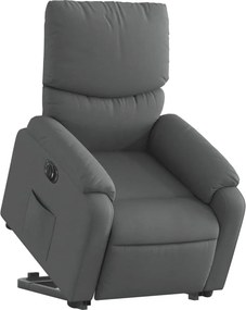Elektrické zvedací polohovací křeslo tmavě šedé textil 3204849