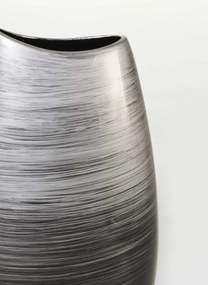 Dekorativní váza KALAL ze sklolaminátu, stříbrná/černá (spirálovitě černá)