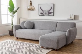 Designová rohová sedačka Jamiya 273 cm světle šedá - pravá