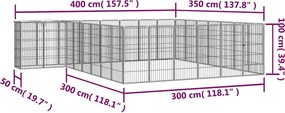 30panelová ohrádka pro psy černá 50 x 100 cm práškovaná ocel 3115953