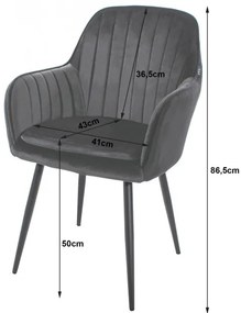Jídelní židle LUGO sametová béžová (černé nohy)