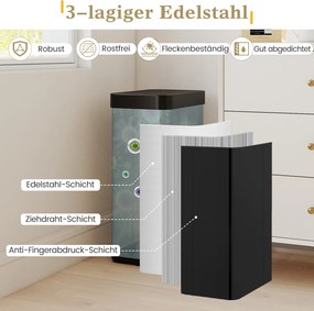 Costway 60 L odpadkový koš s křídlovými klapkami a infračerveným